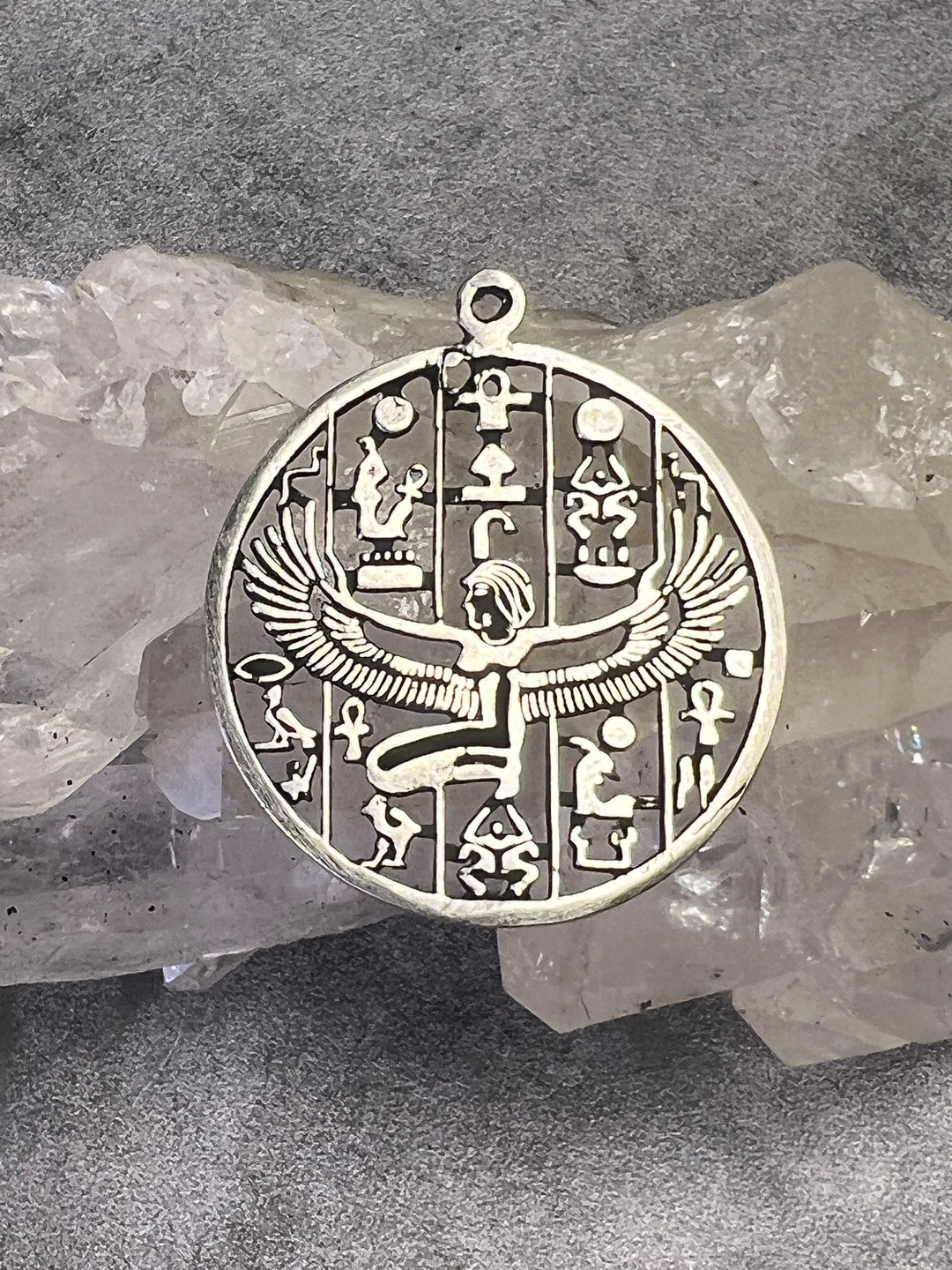 Silver, Bronze or Gold Goddess Isis, Egyptian, Charm Ankh, Eye of Horus ...