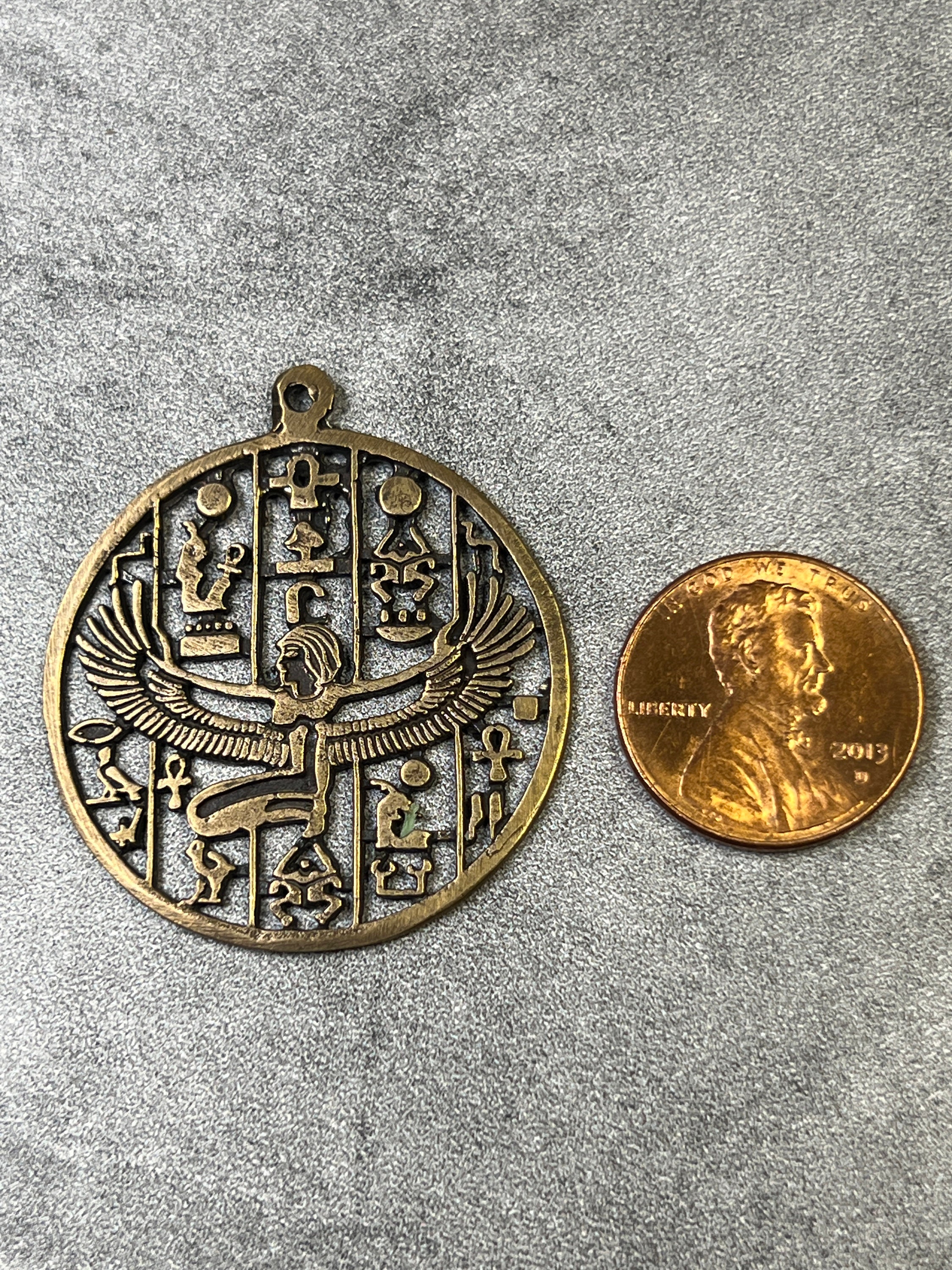 Silver, Bronze or Gold Goddess Isis, Egyptian, Charm Ankh, Eye of Horus ...