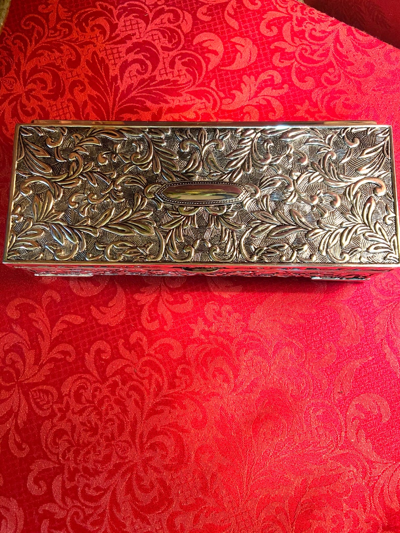 Vintage Godinger Silver Plate Jewelry Box With Hand Mirror and Brush - Etsy