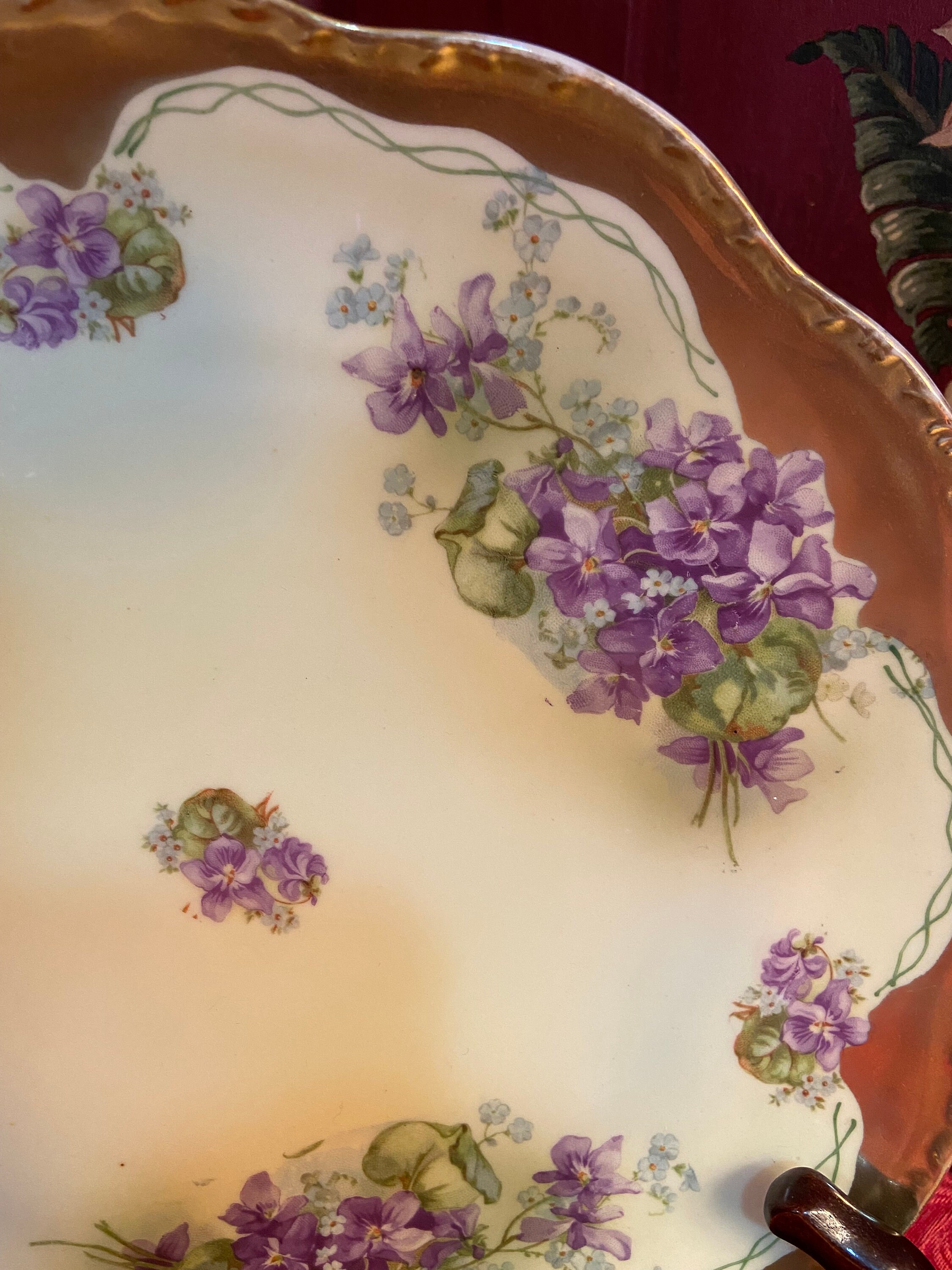Violets and Yellow Rose Plates - Etsy