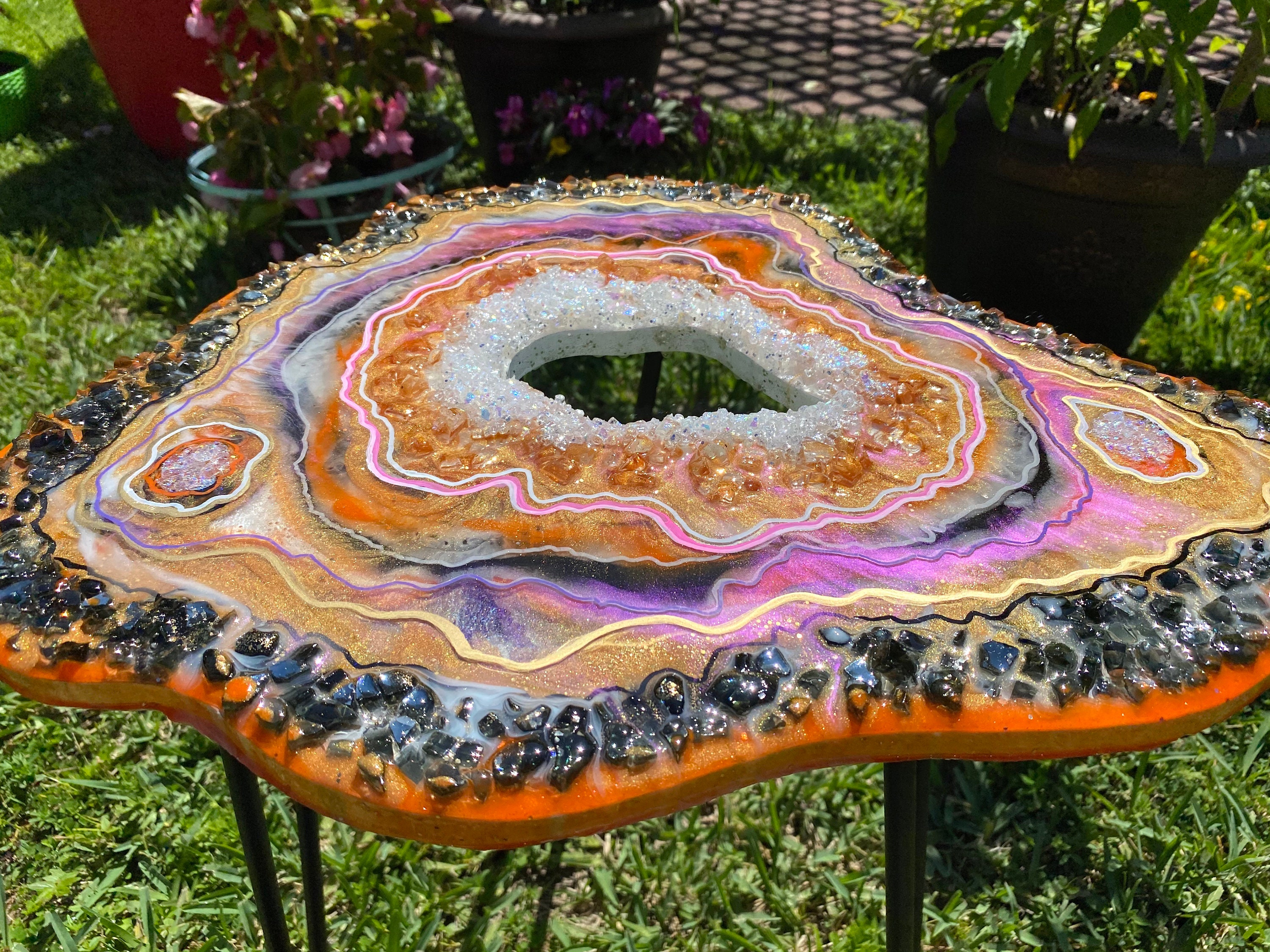 Geode Resin Coffee Table With Glitter and Crystals - Etsy