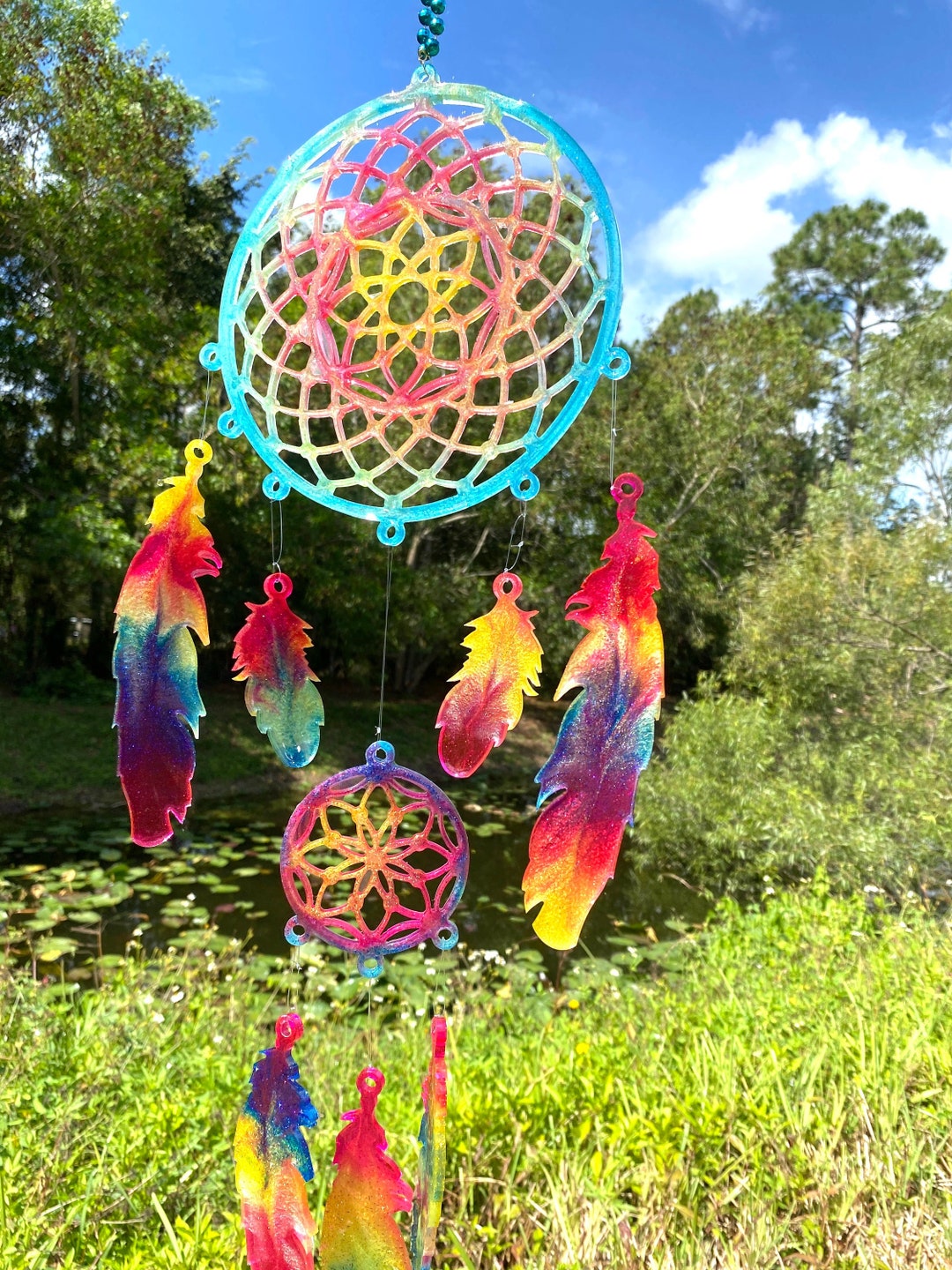 Large Rainbow Resin Dream Catcher - Etsy