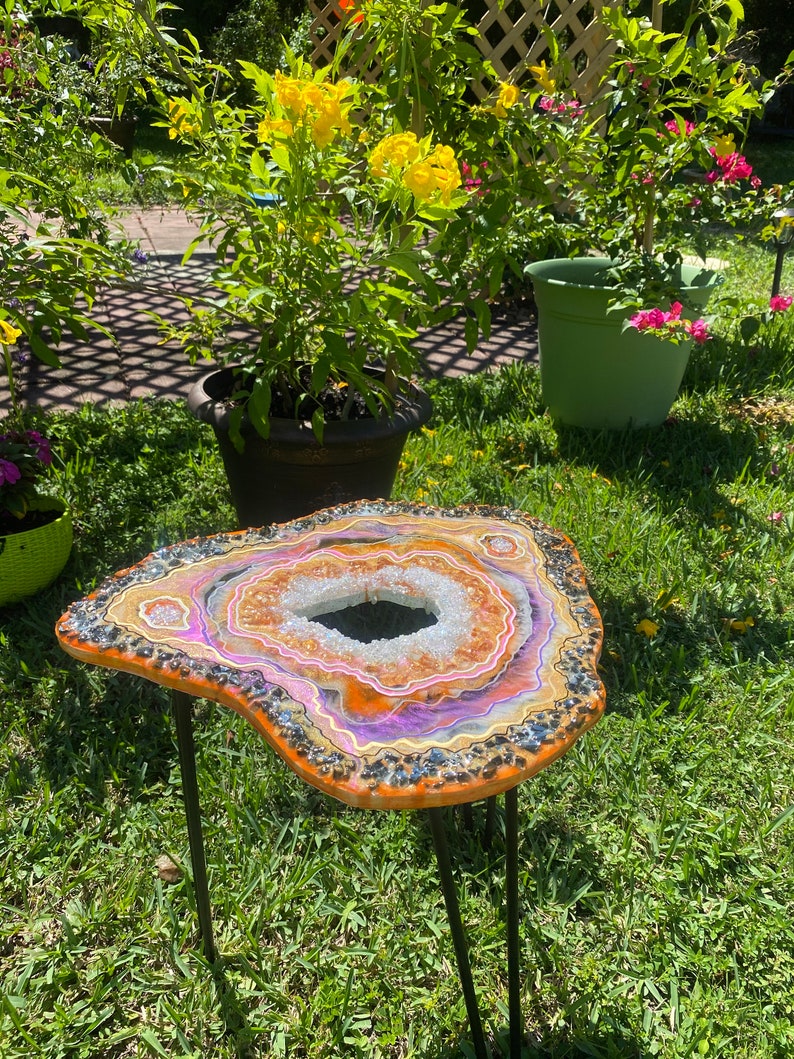 Geode Resin Coffee Table With Glitter and Crystals - Etsy