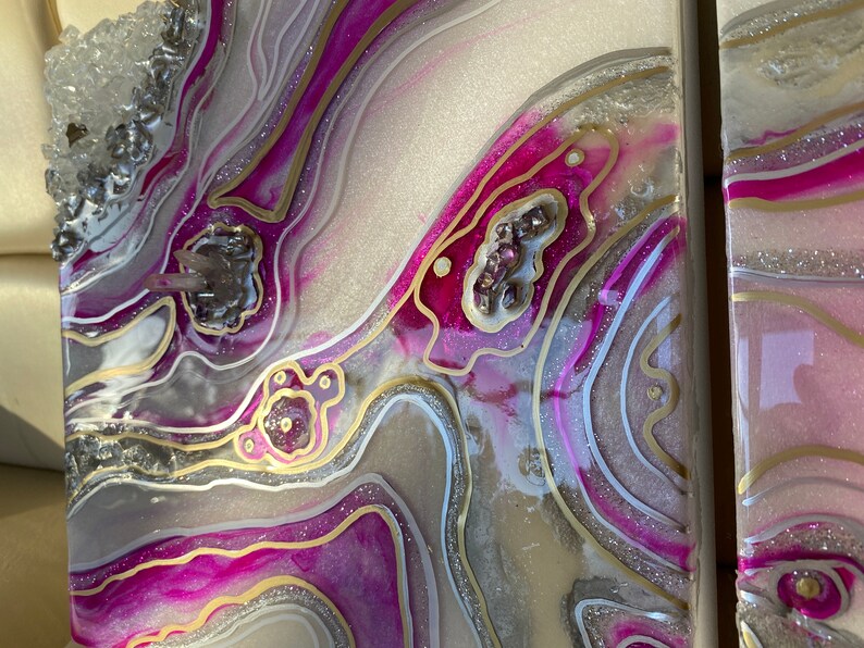 Geode Resin Painting Abstract Art Wall Art - Etsy