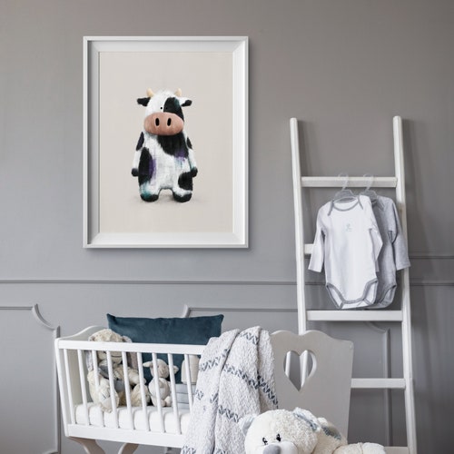 Pippa the Cow Nursery Print Farmyard Cow Animal Nursery - Etsy
