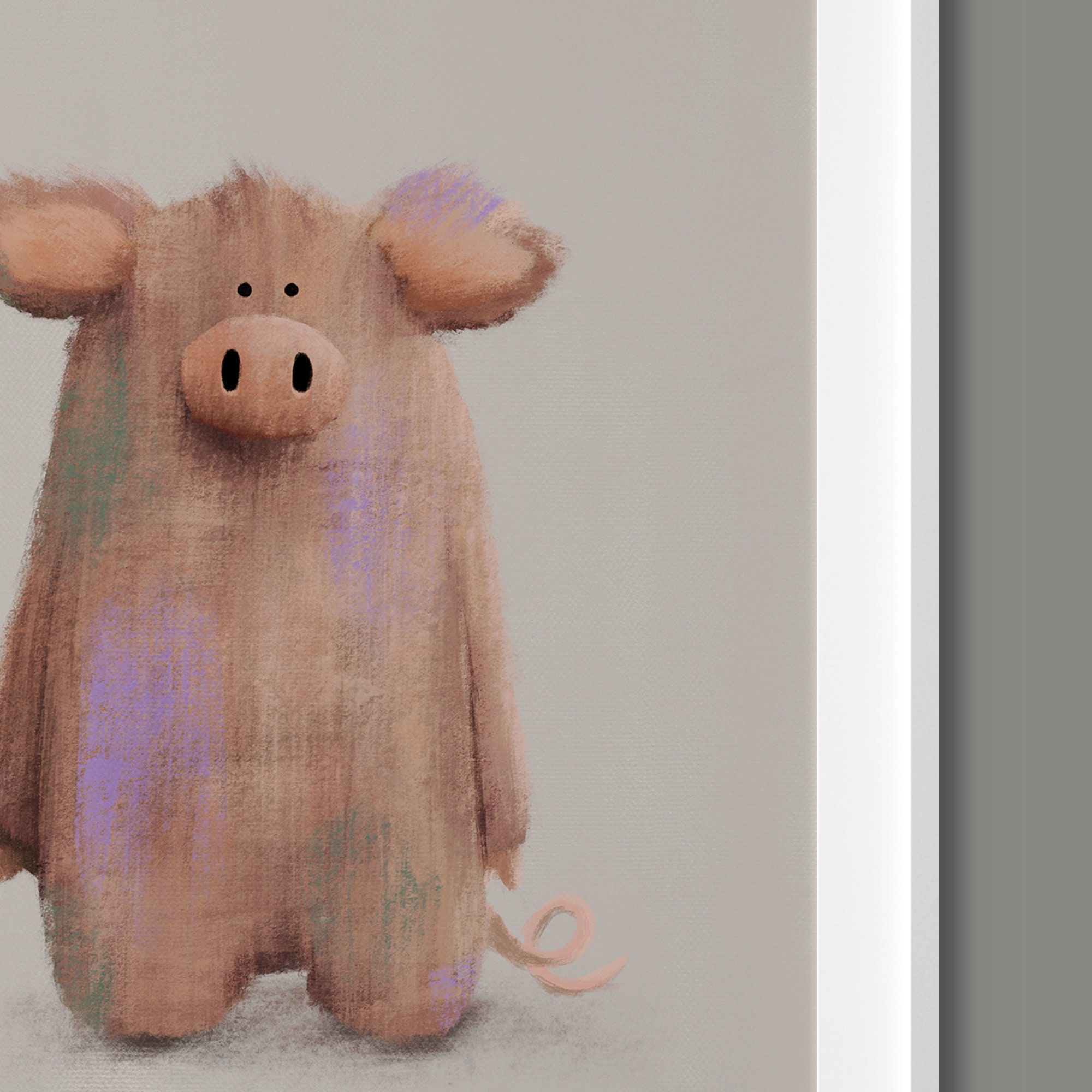 Parker the Pig Nursery Print - Farmyard Animal Nursery Print | Piggy ...
