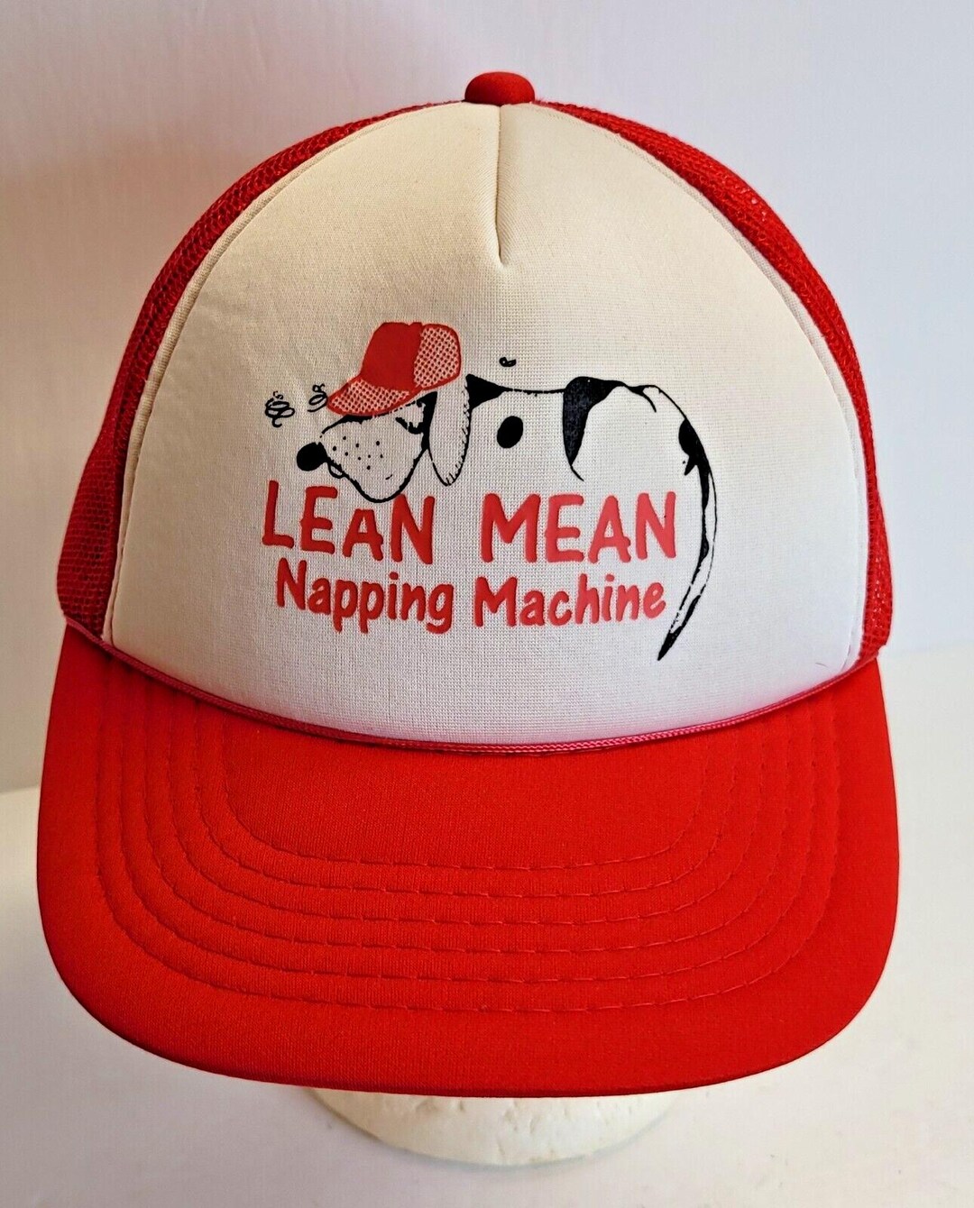 Lean Mean Napping Machine Dog Adjustable Snapback Mesh Trucker Hat Cap ...