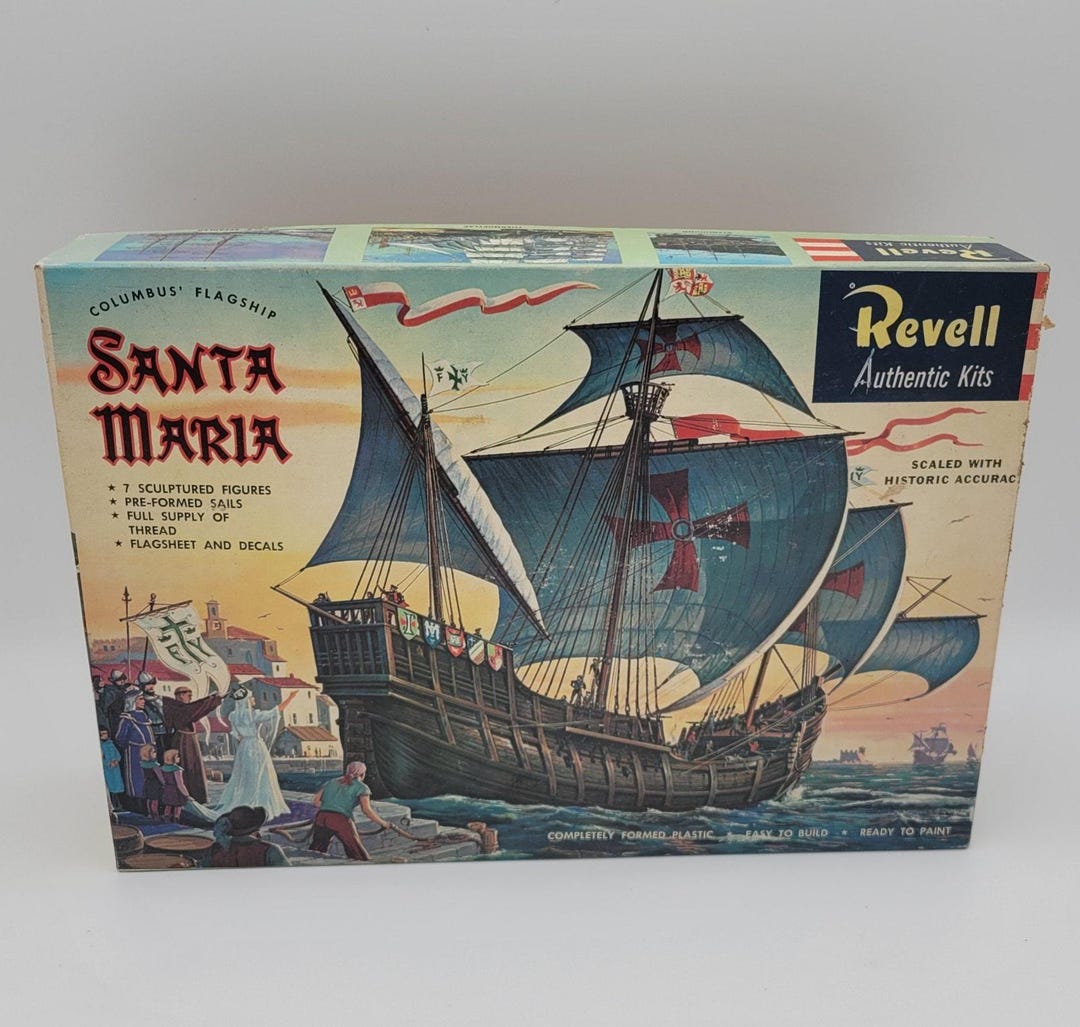 Revell Vintage Model Kit Santa Maria Columbus Sailing Ship Complete Kit ...