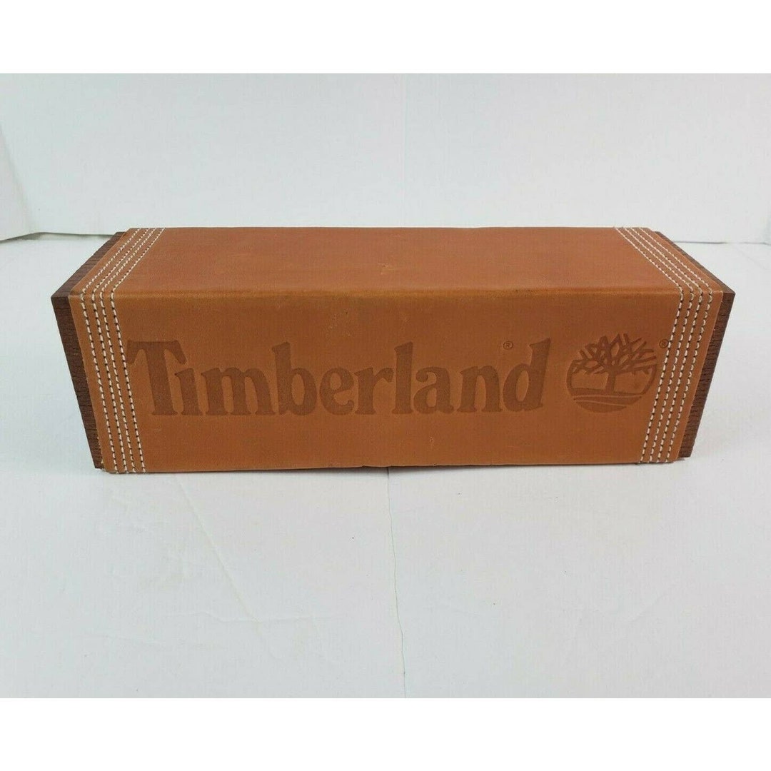 Timberland Boots LEATHER WRAPPED Wood Block Ad Shoe Store Display Sign ...