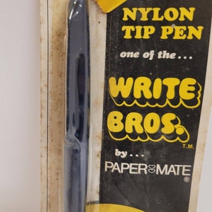 Vintage 1972 Write Bros. by Paper Mate Ball Pen NEW OLD STOCK Black ...