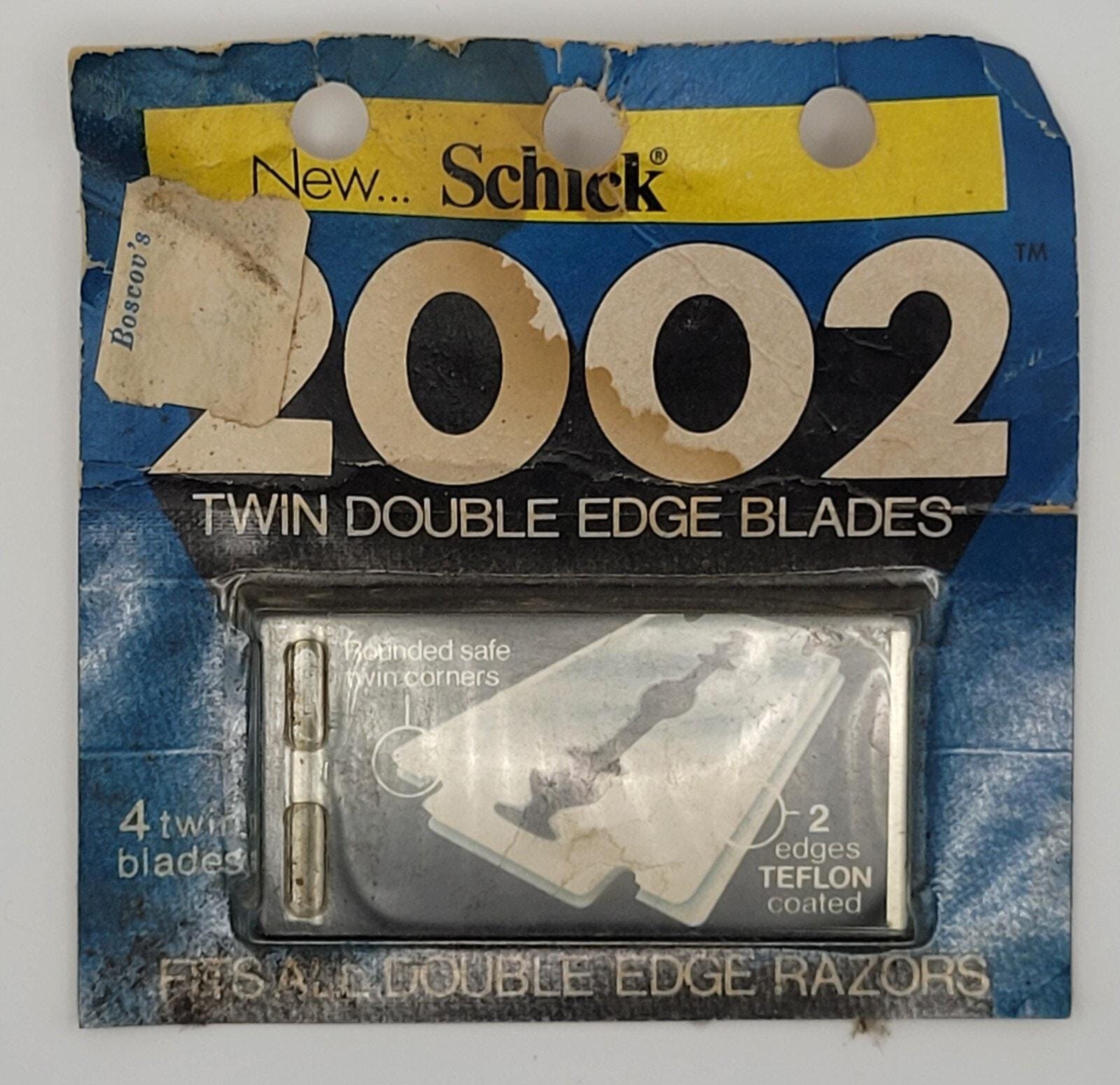 Schick 2002 Twin Double Edge Blades Vintage 1974 (4 Blades) - New Old ...