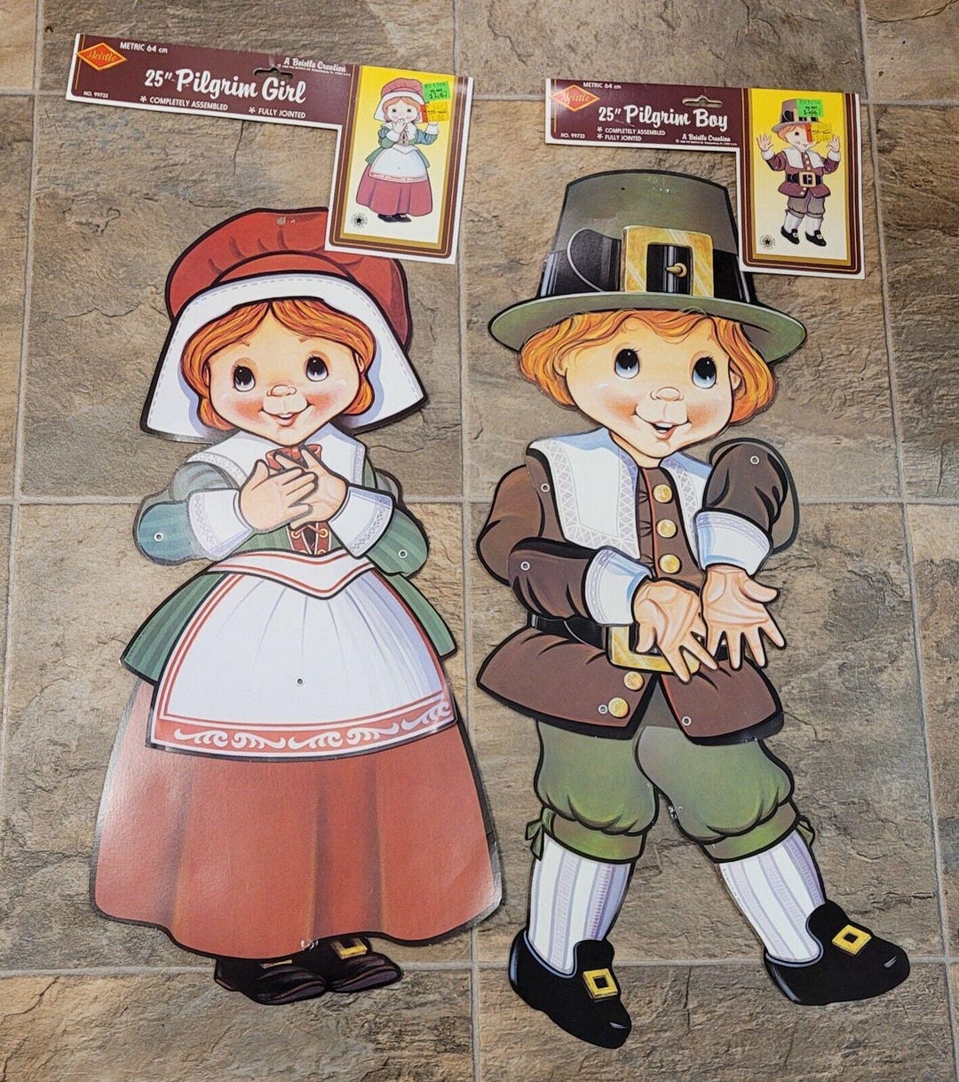 Beistle Vintage Thanksgiving Die Cut Set 2 Decorations 1986 Jointed ...