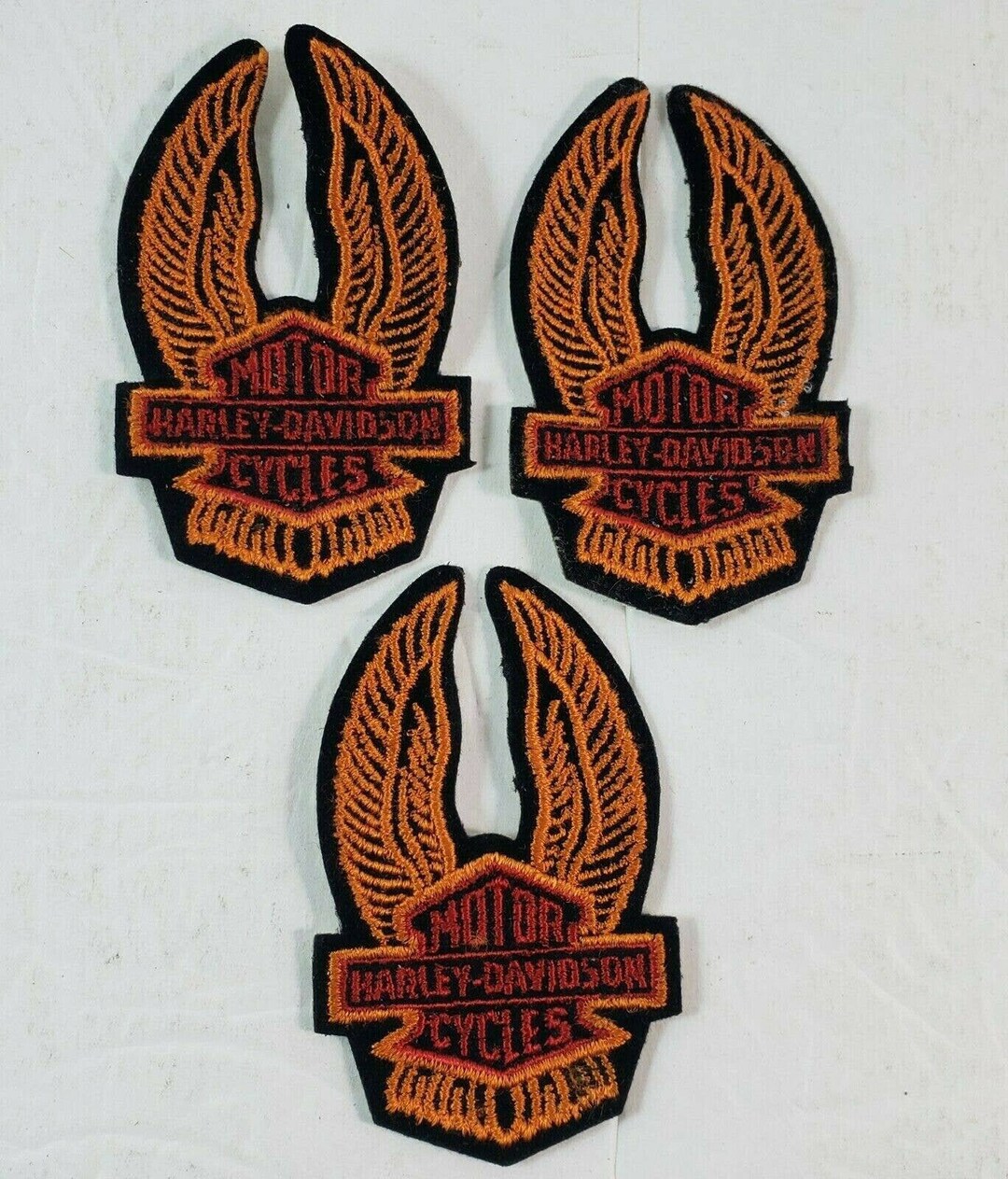 Lot 3 NOS Vintage Harley Davidson Wings Patch 1980's Logo & Wings Red ...