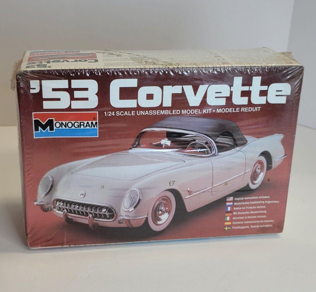 Vintage 1982 Monogram '53 1953 Corvette Model Kit 1:24 Scale New Sealed ...