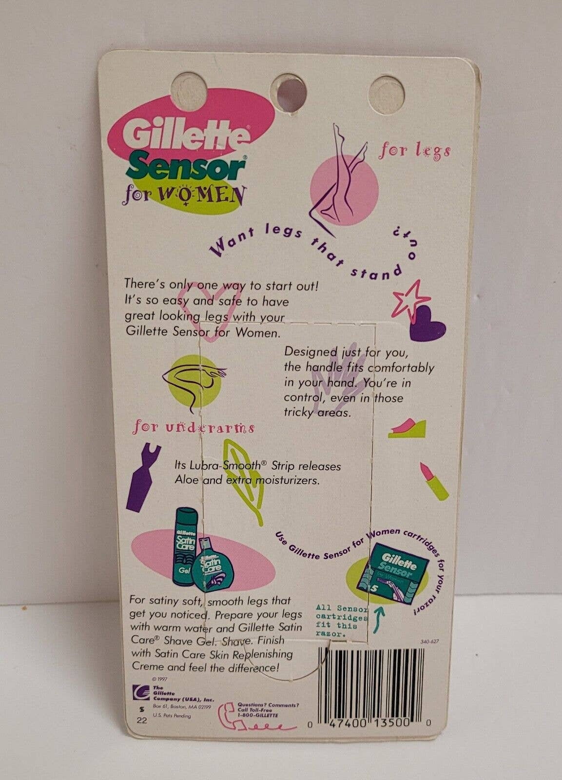 Gillette Sensor Excel Women Handle Shaver Razor ONE BLADE NOS 1997 ...