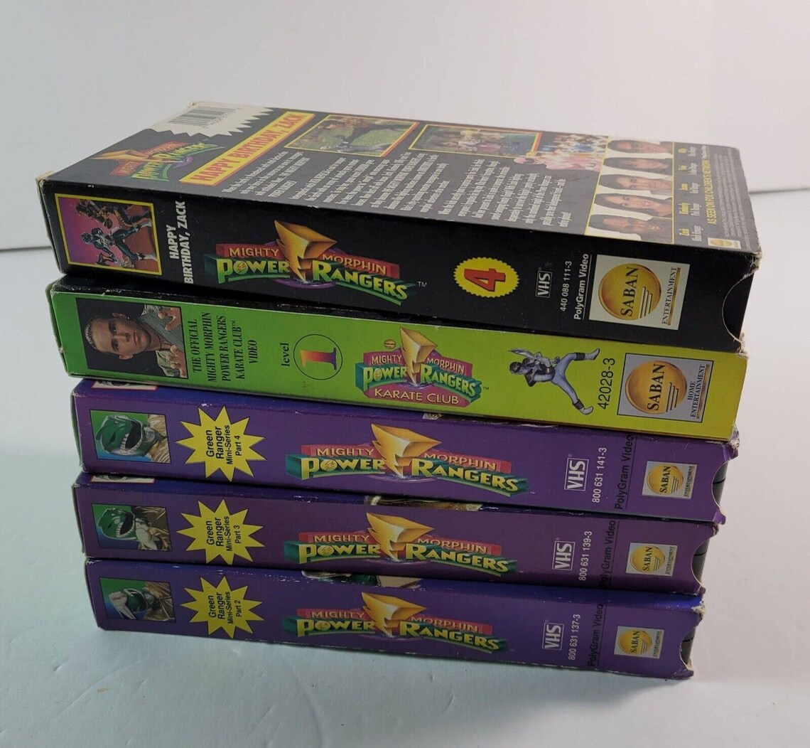 Lot 5 Mighty Morphin Power Rangers VHS Tapes Green Ranger - Etsy