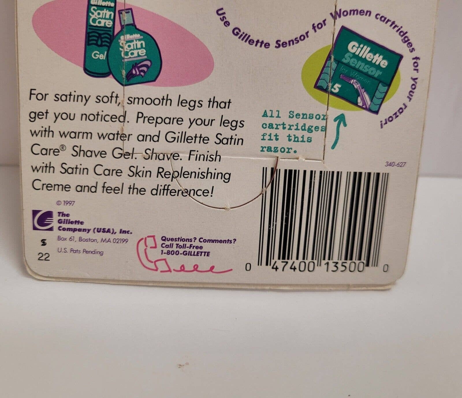 Gillette Sensor Excel Women Handle Shaver Razor ONE BLADE NOS 1997 ...