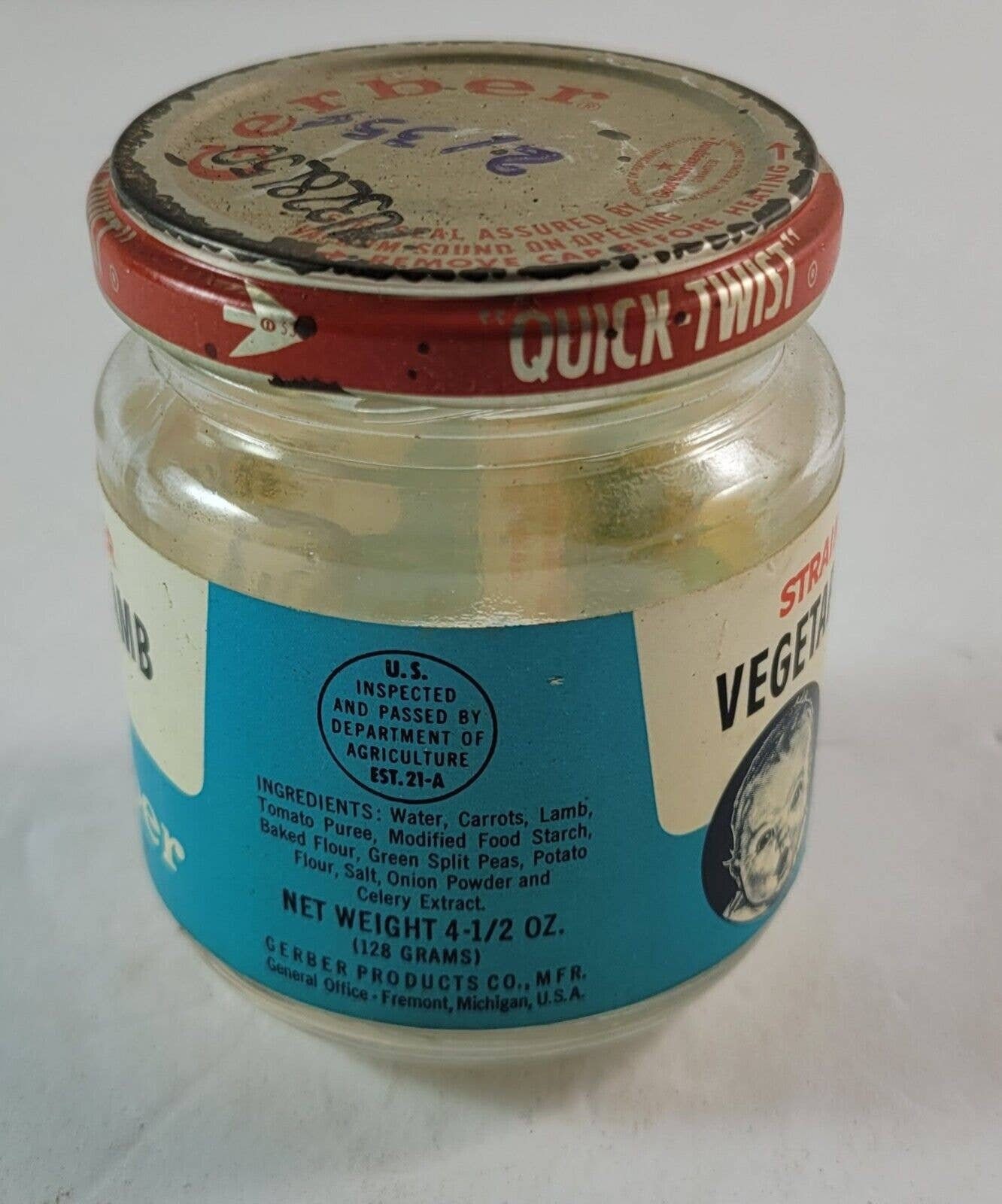 Vintage Gerber Baby Food Jar 1960s Vegetables & Lamb - Etsy