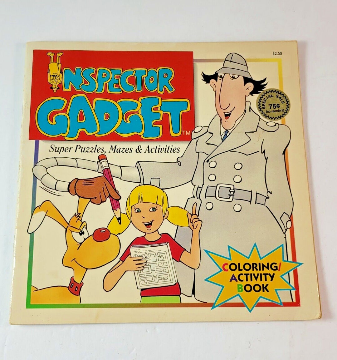 Vintage 1993 Unused Inspector Gadget Coloring Activity Book Puzzles ...