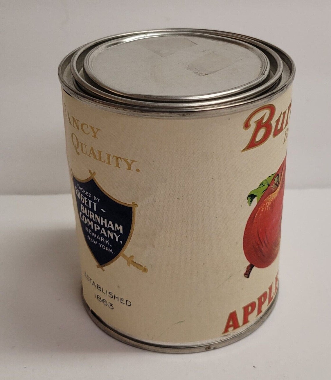 Burnham Brand Apple Sauce Tin Can Edgett Newark New York C1949-50's ...