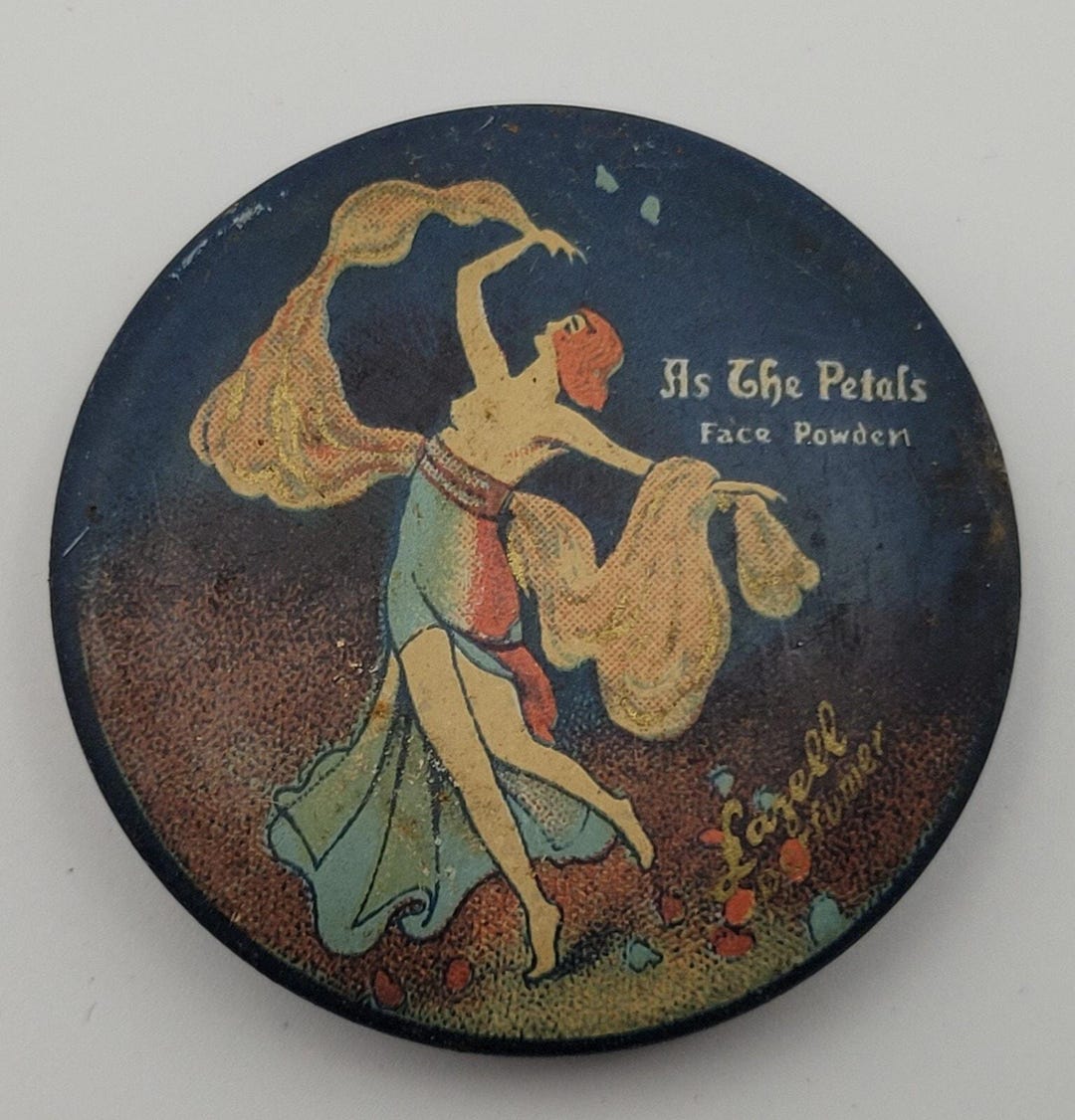 Vintage 1920's as the Petals Lazell Perfumer Tin Make up Compact Face ...