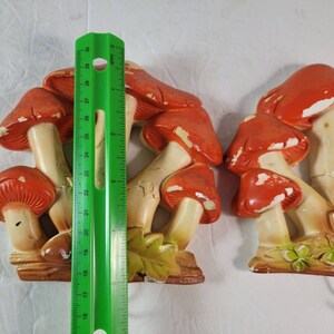 Vintage Miller Studios 1981 Mushrooms Chalkware Wall Hangers Decor Mid ...