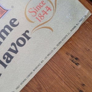 Vintage Pabst Blue Ribbon Poster 1970's Original Features Pin-up Girl ...