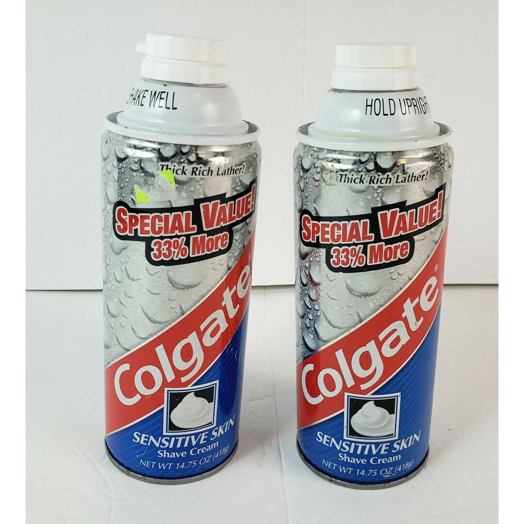 Colgate Sensitive Skin Shave Cream, 14.75oz. Discontinued NOS 2 Can Lot ...