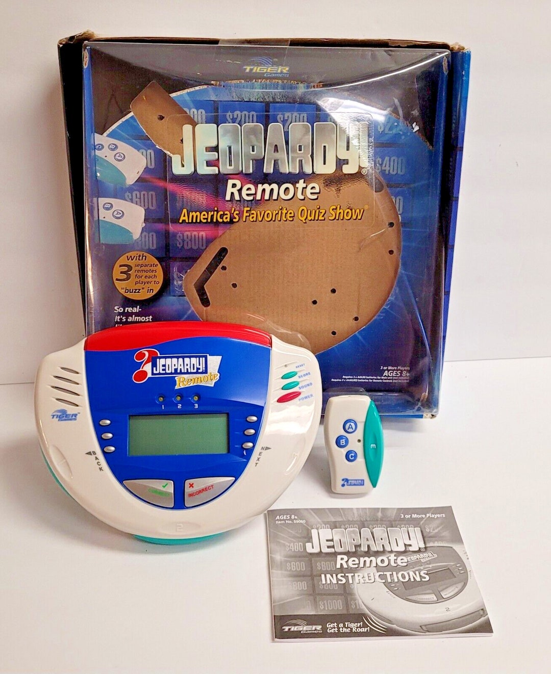 Tiger Jeopardy Remote LCD Hand Held Electronic Game 2002 Works Please ...
