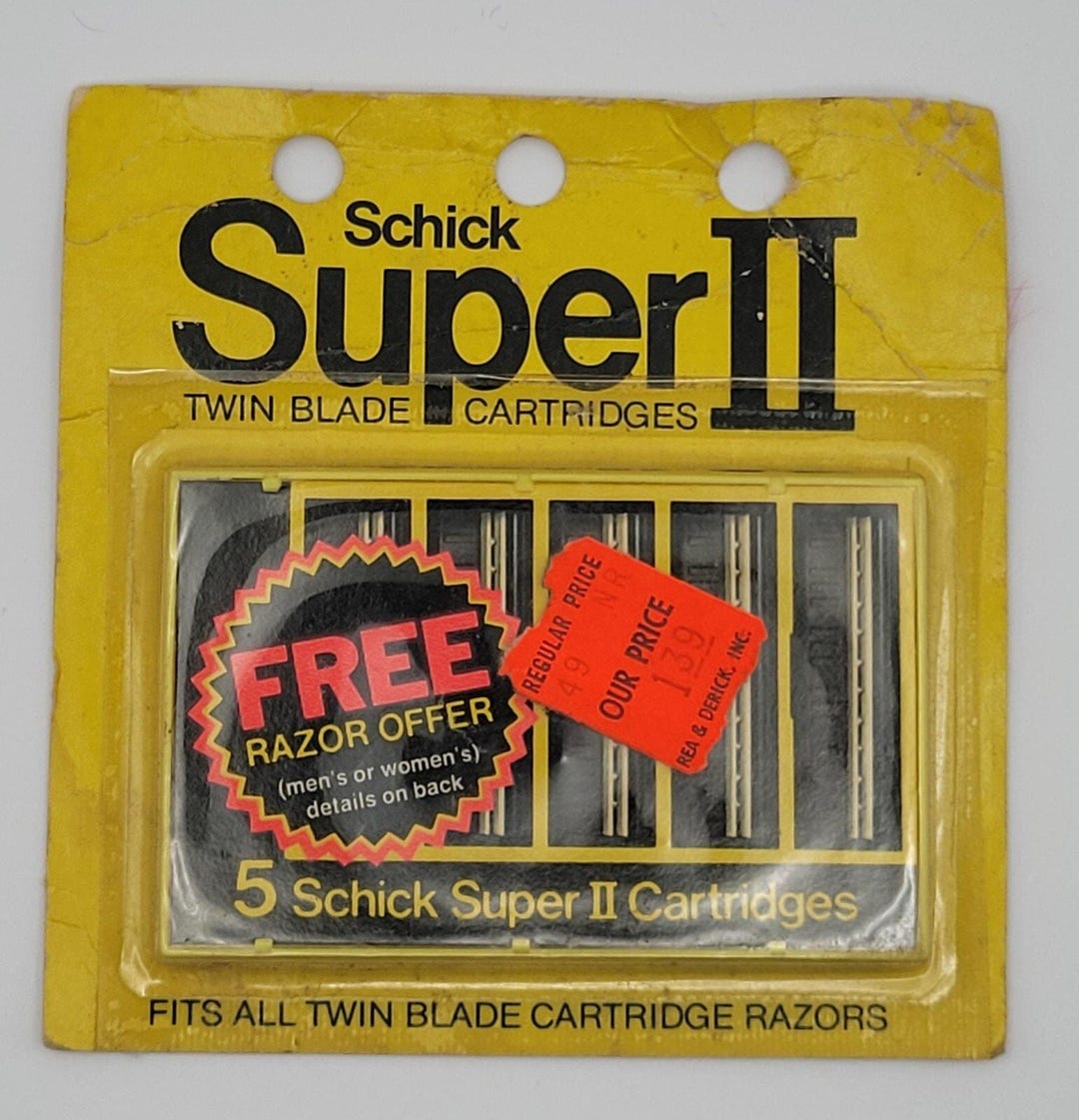 Schick Super II Twin Blade Cartridges - NEW 5 Pack NOS Sealed Vintage ...