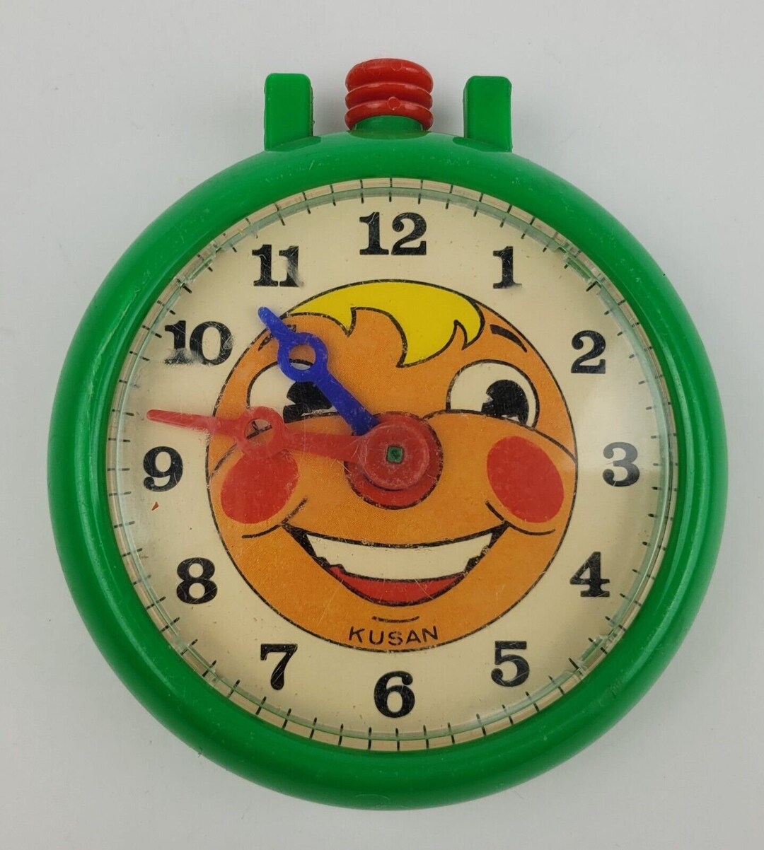 Vintage Kusan Face Clock Play and Learn Plastic Toy Green 5" 1970's - Etsy