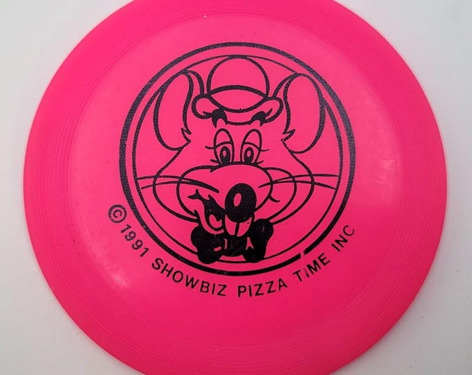 Vtg 1991 Chuck E Cheese 3.5" Pink Mini Frisbee Flying Disc Showbiz ...
