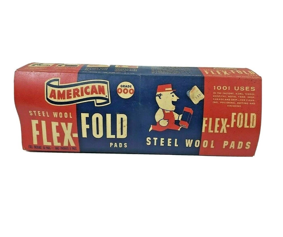 Vintage American Steel Wool Flex - Fold Pads Box With Pads - Country ...