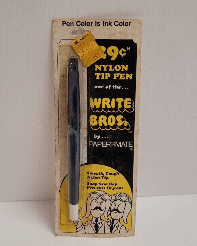 Vintage 1972 Write Bros. by Paper Mate Ball Pen NEW OLD STOCK Black ...