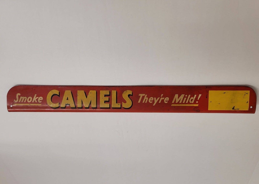 Vintage Camel Cigarettes Tin Sign Smoke Camels They're - Etsy