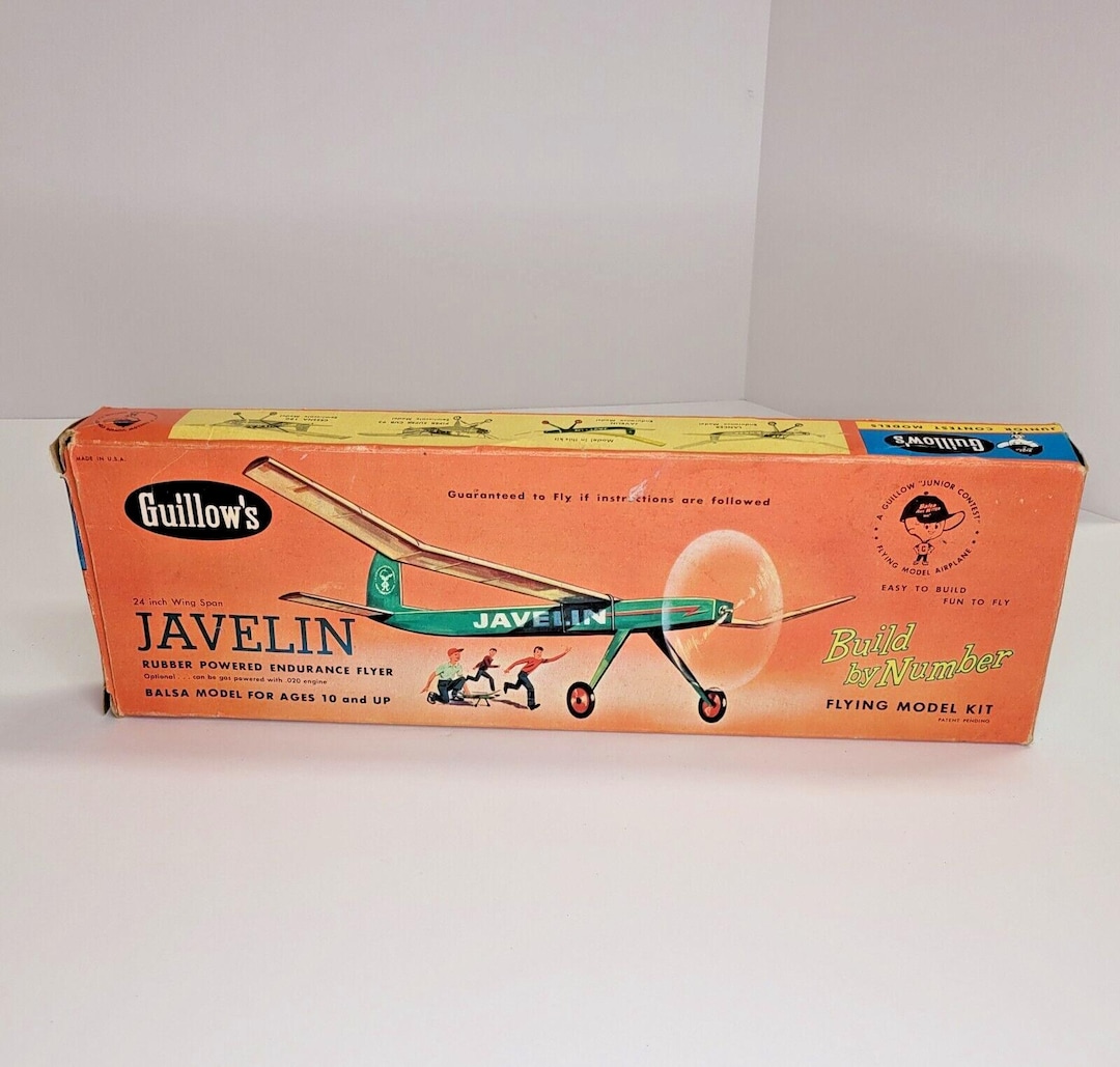 Guillow's Javelin Classic Balsa Wood Flying Toy Model Airplane Kit USA ...