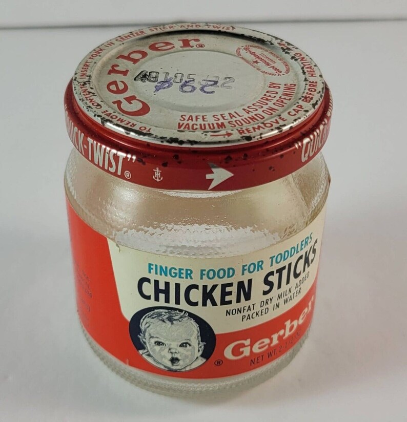 Vintage GERBER 1960s/70s Chicken Sticks Toddler Baby Food Jar - Etsy