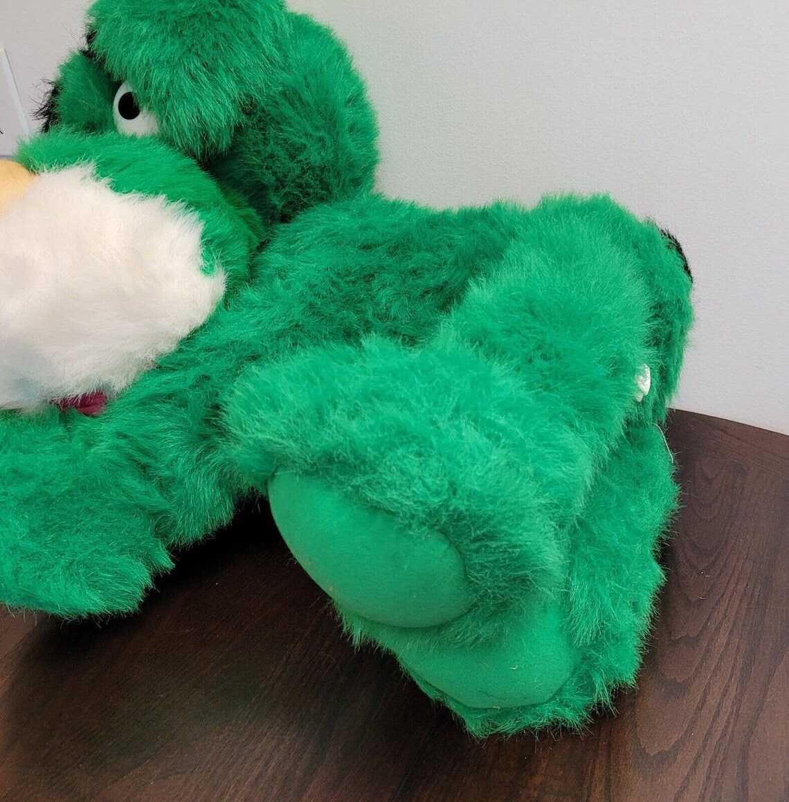 Vintage LARGE 1994 Liberty Toy Green Dog Plush Toy 30