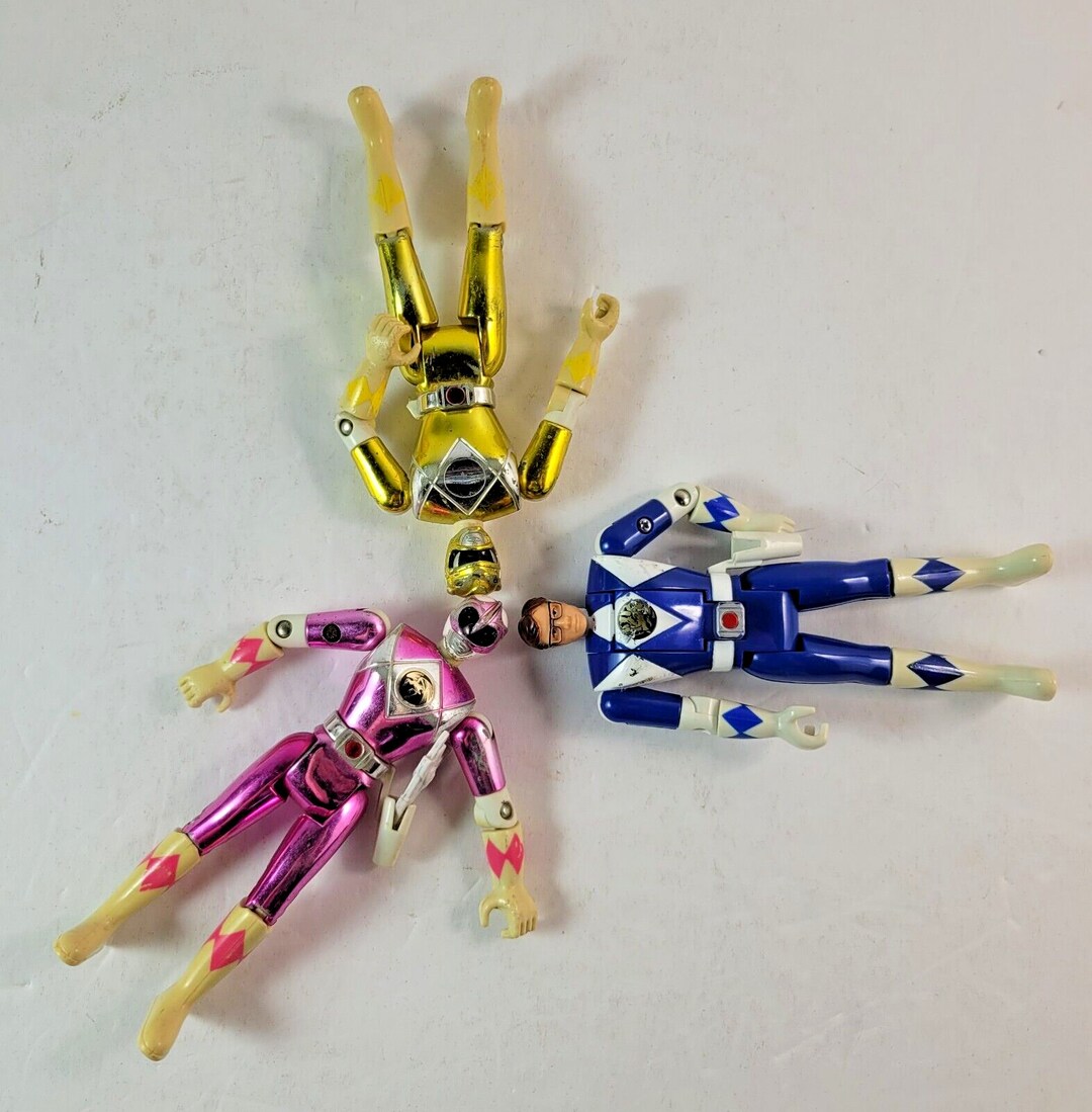 Vintage Power Rangers 3 Action Figures Lot Flip Head Mighty Morphin 90s ...