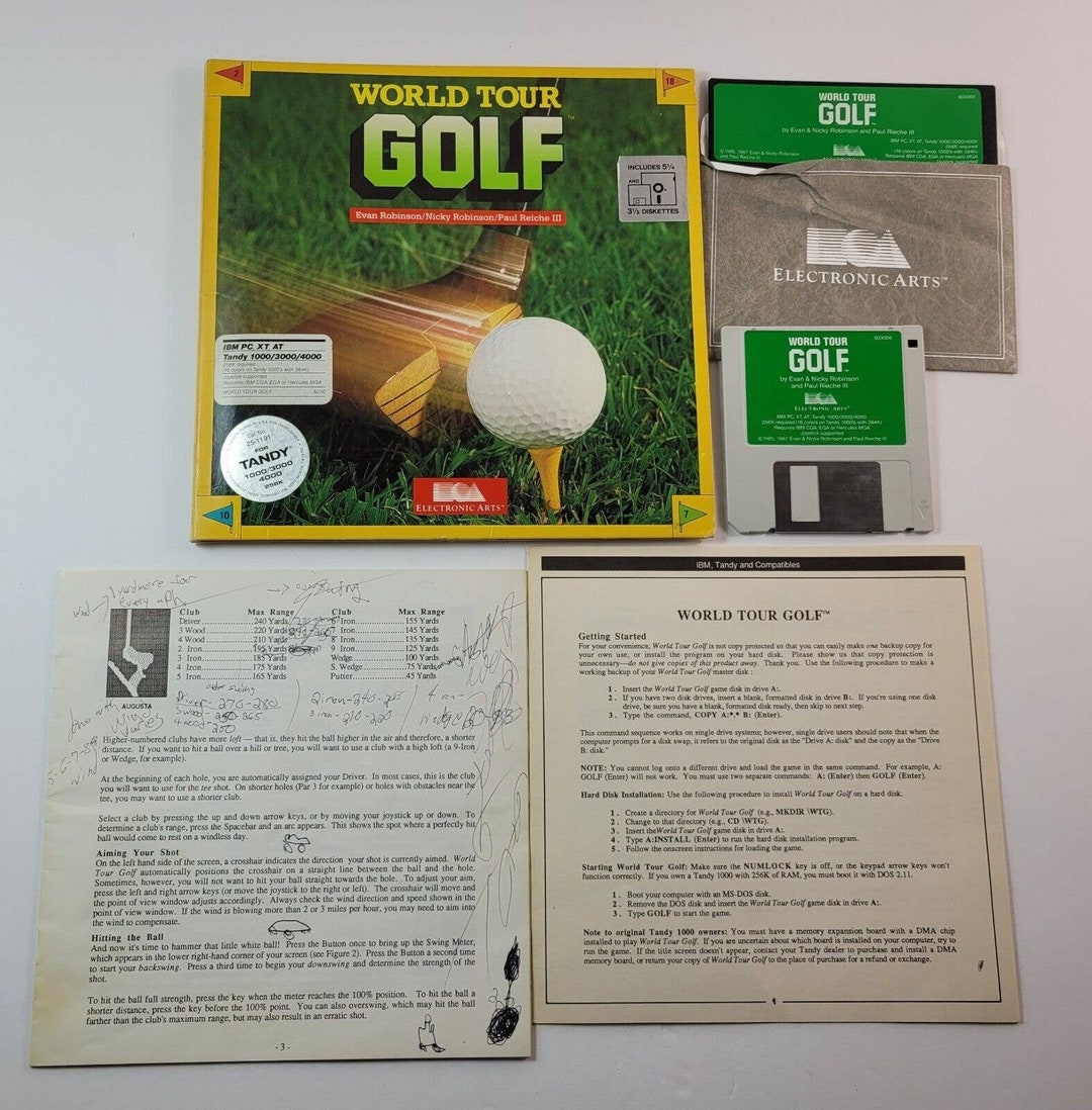 World Tour Golf for Dos IBM PC and Tandy by Electronic Arts - Etsy