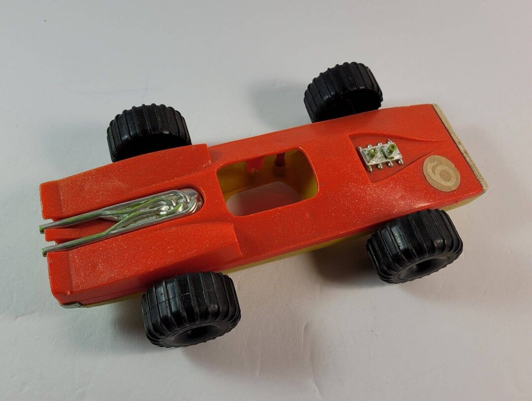 Vintage Hawk Model Co Turn Me Over Plastic Race Car 10" Reverse Racer ...