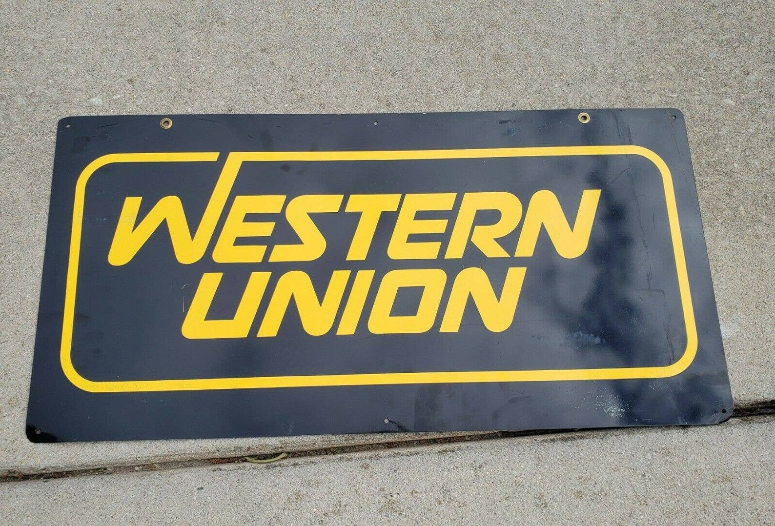 Vintage Western Union Double Sided Metal Sign 30” X 15.5” Original ...
