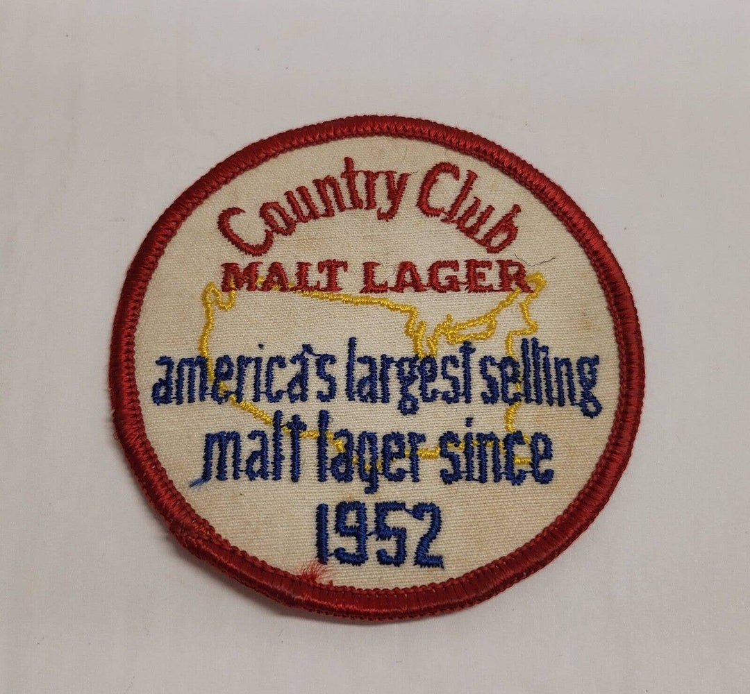 Vintage Country Club Malt Liquor Embroidered Sew on Patch Advertising ...