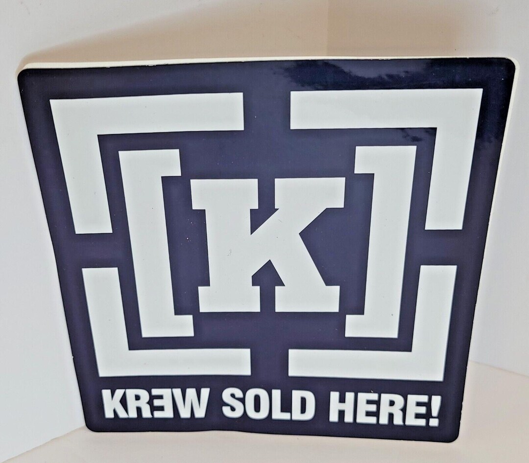 KREW Skateboard 90's 2000's Black White Vintage Skateboarding STICKER ...