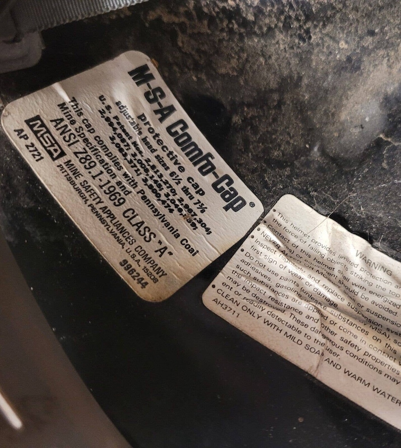 MSA Comfo-cap Coal Miners Helmet Model ANSI Z89.1-1969 Class A Red ...