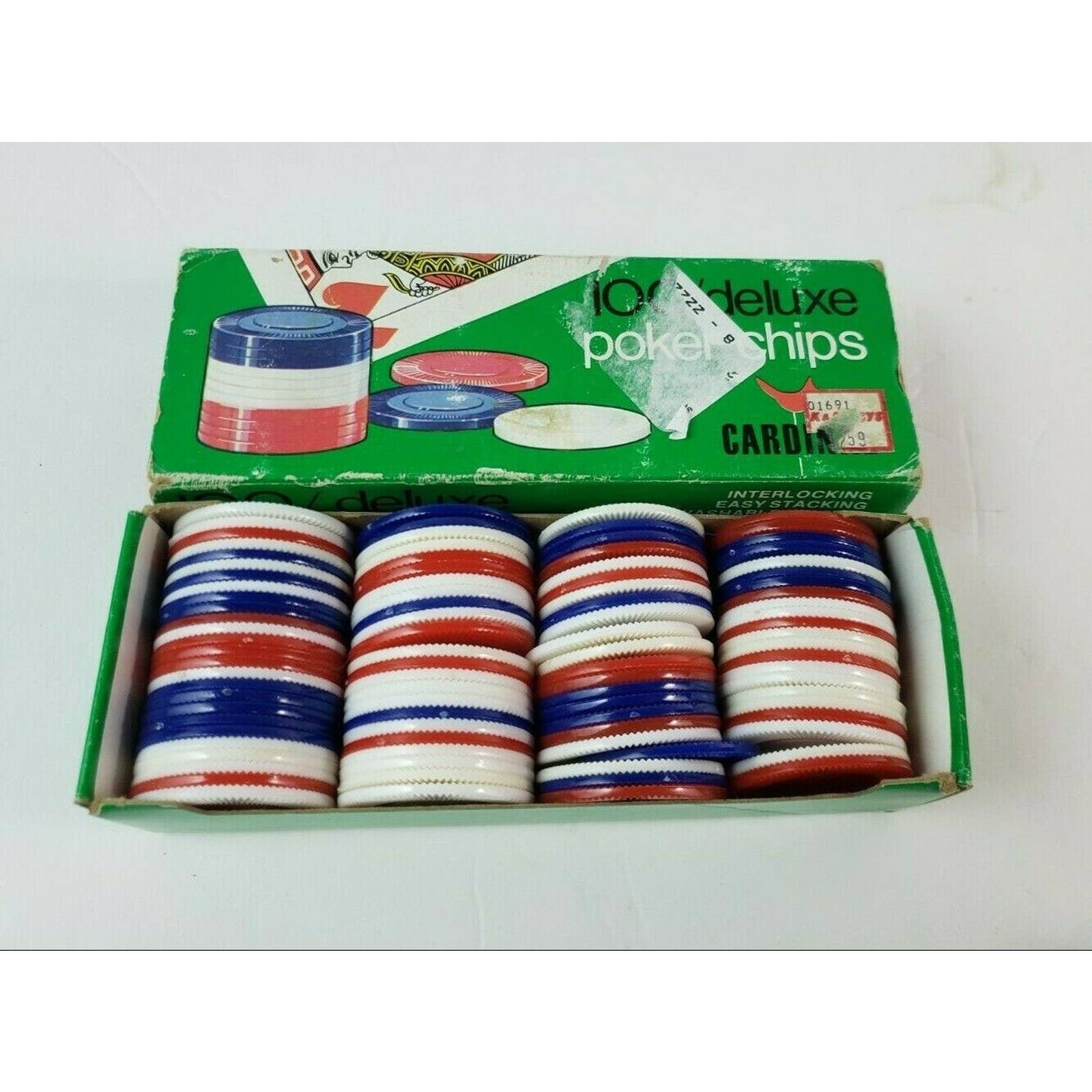 Vintage Cardinal 100 Deluxe Poker Chips Box Set Made in USA | Etsy