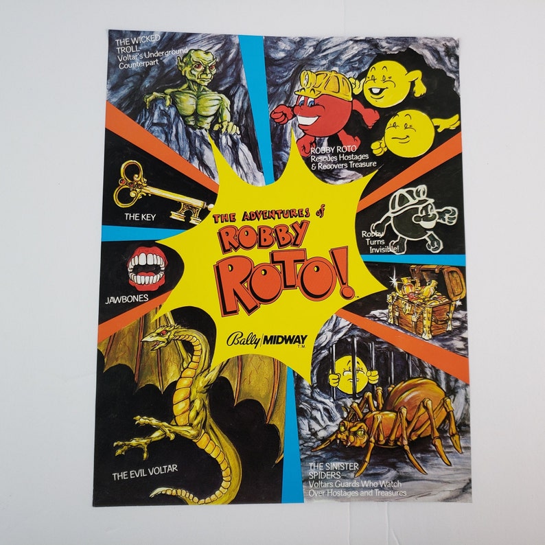 Vintage Bally ROBBY ROTO Arcade Machine Video Game Original Flyer 1982 ...