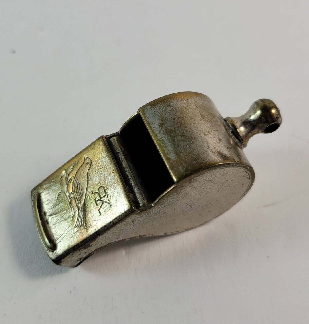 Vintage Military or Police Whistle Marked RK and Bird Design 2 Metal ...