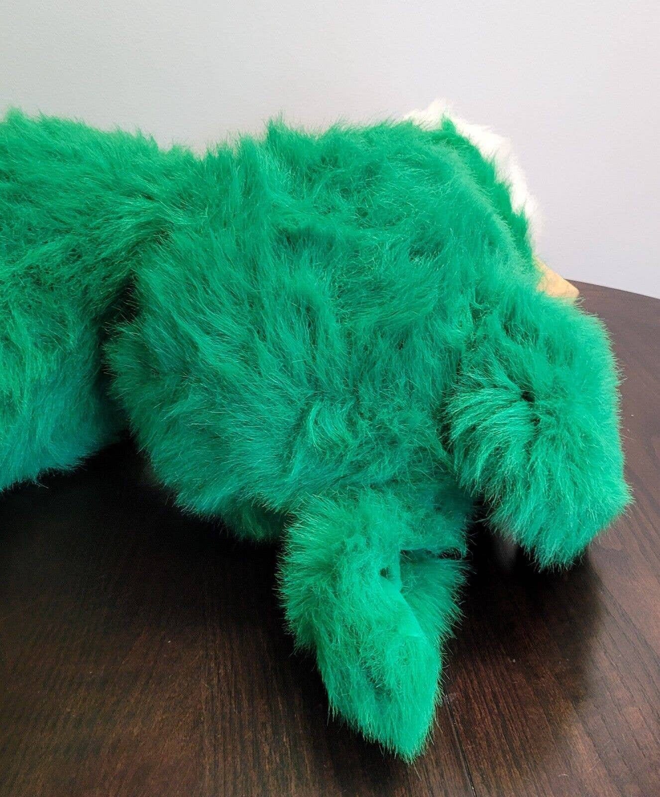 Vintage LARGE 1994 Liberty Toy Green Dog Plush Toy 30