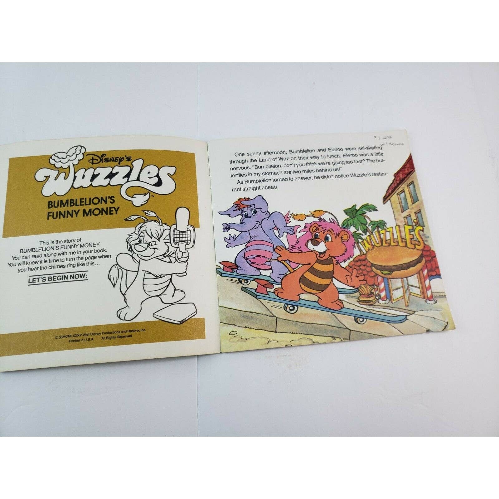 Walt Disney's Wuzzles Bumblelion's Funny Money Read | Etsy